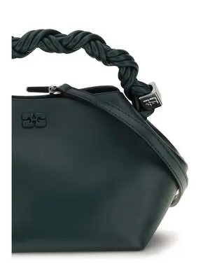 GANNI Bou Leather Handbag - Green
