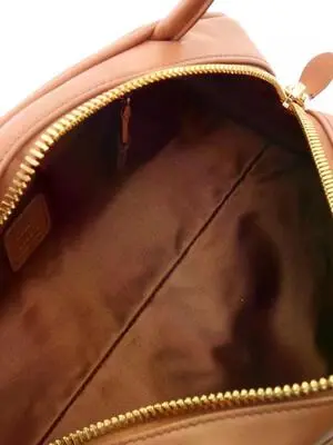 Miu Miu Beau Embossed Logo Leather Tote Bag