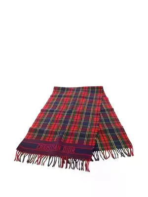 Dior 2010s Check-print Scarf - Red