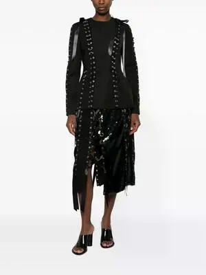 Simone Rocha Grommet Ring-embellished Top - Black