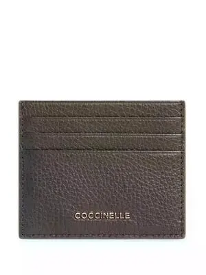 COCCINELLE Metallic Small Leather Card Holder - Brown