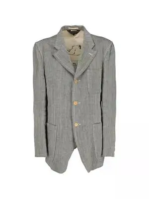 Comme Des Garçons Tailored Blazer With Graphic Print And Herringbone Detail