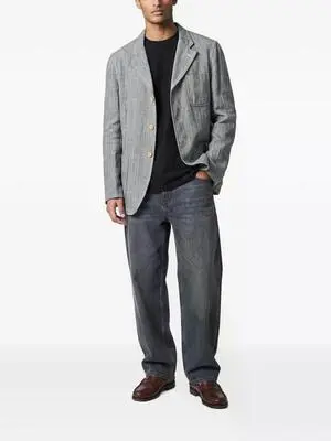 Comme Des Garçons Tailored Blazer With Graphic Print And Herringbone Detail