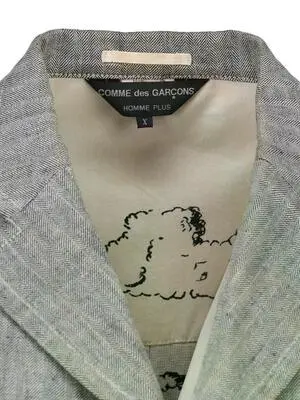 Comme Des Garçons Tailored Blazer With Graphic Print And Herringbone Detail