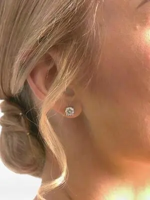 HZMER JEWELLERY Celestial Sparkle Round Cut Stud Earrings