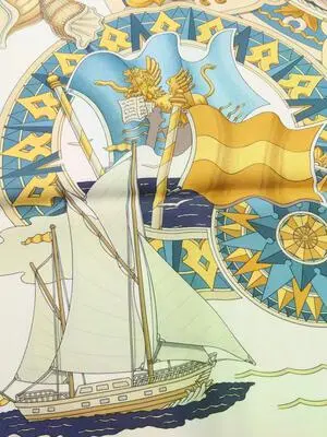 Hermès 2010s L'air Marin Scarf - White