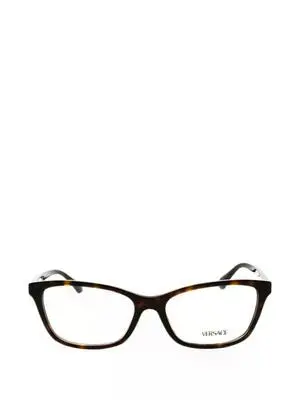 Versace Tortoiseshell-pattern Rectangle-frame Glasses - Brown
