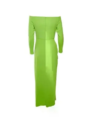 Solace London Lotus Draped Midi Dress - Green