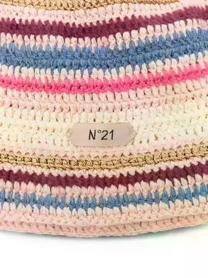 N°21 Crochet-knit Striped Beanie Hat