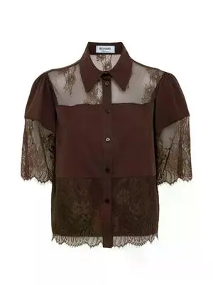 BLUGIRL Lace-panelled Shirt - Brown