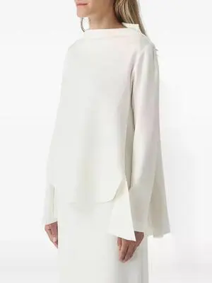 MEIMEIJ Boat-neck Layered-effect Top - White