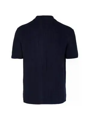 ALEX MILL Ribbed-knit Polo Shirt - Blue