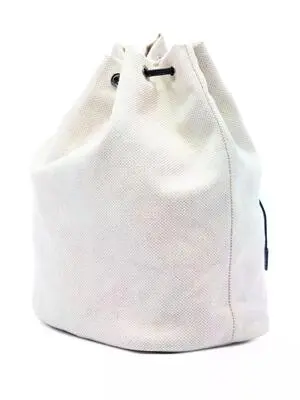 Prada Canvas Mistolino Drawstring Pouch - White