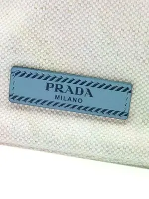 Prada Canvas Mistolino Drawstring Pouch - White