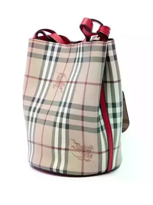 Burberry Haymarket Check Coated Canvas Lorne Bucket Bag