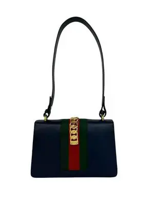 Gucci 2000-2015 Small Calfskin Web Sylvie Satchel