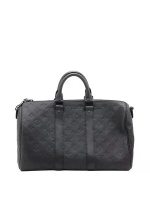 LOUIS VUITTON 2021-2026 Monogram Taurillon Keepall Bandouliere 35 Satchel