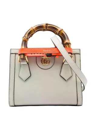 Gucci 2016-2026 Mini Calfskin Bamboo Diana Satchel - White