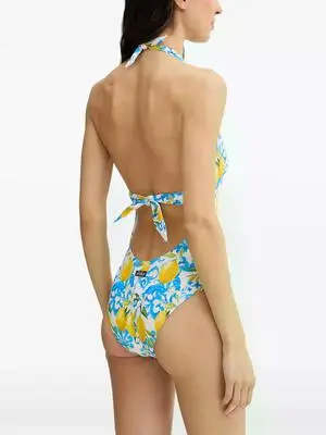 MC2 SAINT BARTH Lemon-print Halterneck Swimsuit