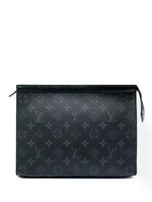 LOUIS VUITTON 2019 Monogram Eclipse Pochette Voyage Mm Clutch Bag - Black