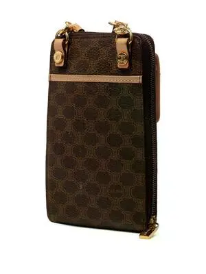 Celine 2000 Macadam Coated Canvas Wallet With Strap Crossbody Bag