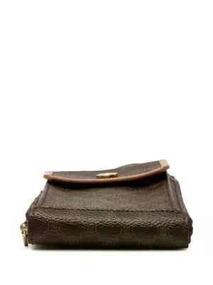 Celine 2000 Macadam Coated Canvas Wallet With Strap Crossbody Bag
