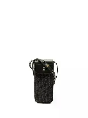 Dior Diorissimo Trotter Canvas Phone Pouch Crossbody Bag - Black