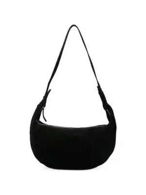 Liviana Conti Suede Crescent Shoulder Bag - Black