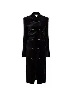 Khaite Rolon Velvet Double-breasted Coat