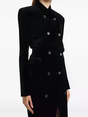 Khaite Rolon Velvet Double-breasted Coat