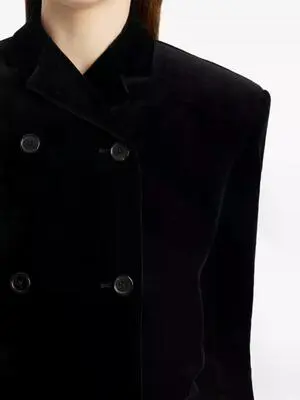 Khaite Rolon Velvet Double-breasted Coat