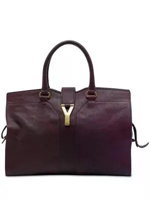Saint Laurent 20th Century Medium Leather Cabas Chyc Satchel - Red