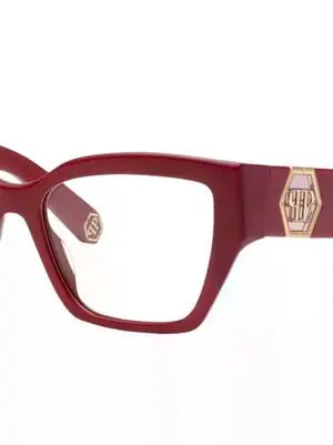 Philipp Plein Logo-plaque Cat-eye Frame Glasses - Red