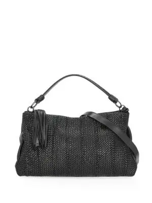 REPTILE'S HOUSE Braided Leather Shoulder Bag - Black
