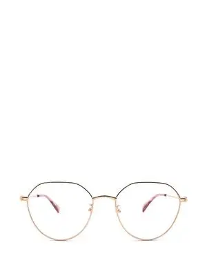 Moschino Geometric Frame Eyeglasses - Gold