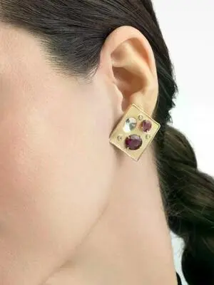 CAROL KAUFFMANN Tourmaline And Diamond Earrings