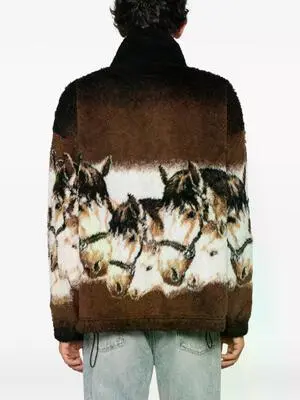 MAISON MARGIELA Horse-print Zip-up Cardigan