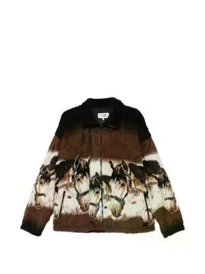 MAISON MARGIELA Faux Shearling Cardigan - Brown