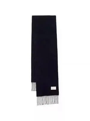 Marc O'polo Fringed Logo-patch Scarf - Blue
