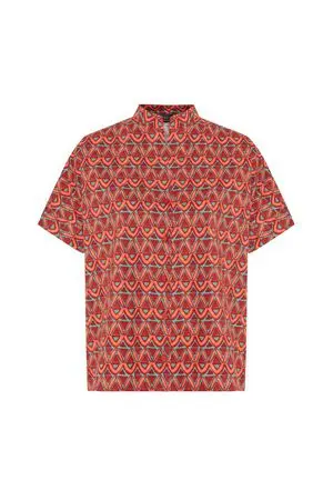 EXQUISE Geometric Print Short Sleeve Shirt