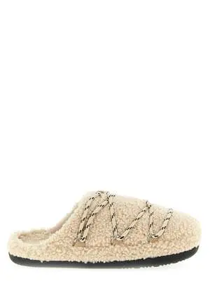 Moon Boot Teddy Slipper Mules - Cream