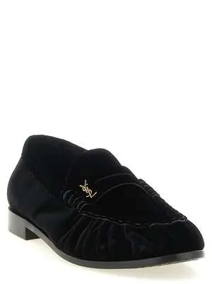 Saint Laurent Le Loafer' Velvet Loafers - Black