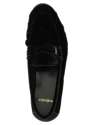 Saint Laurent Le Loafer' Velvet Loafers - Black