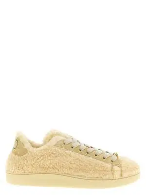 Valentino Garavani Royco Teddy-effect Wool Sneakers - Cream