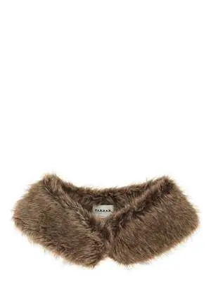 P.a.r.o.s.h Faux Fur Collar With Hook Closure - Brown