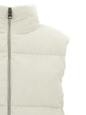 Herno Bright Corduroy Quilted Puffer Vest - White