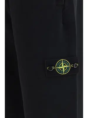 Stone Island Logo Patch Sweatpants - Black