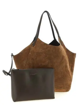Brunello Cucinelli Reversible Lizard Effect Leather Duo Shopping Bag