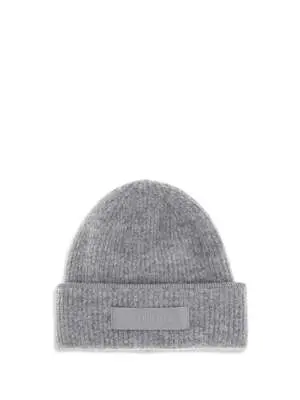 Jacquemus Gros Grain Ribbed Beanie - Gray