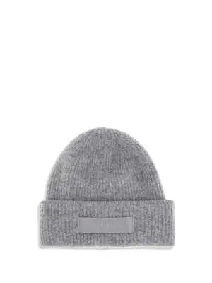 Jacquemus Gros Grain Ribbed Beanie - Gray